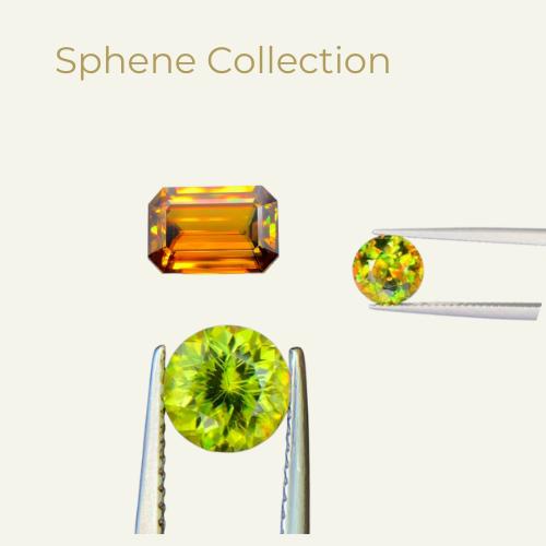 Natural Sphene Gemstone loose gold and yellow titanite gemstone