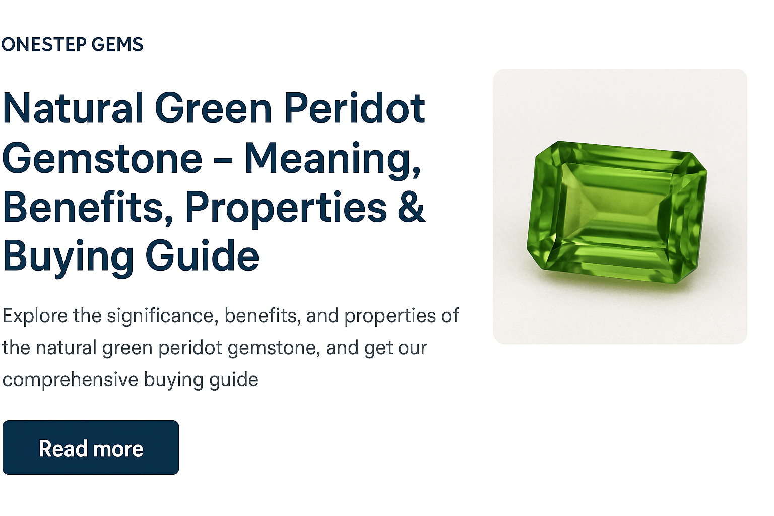 Natural Green Peridot Gemstone – Meaning & Benefits | Onestep Gems