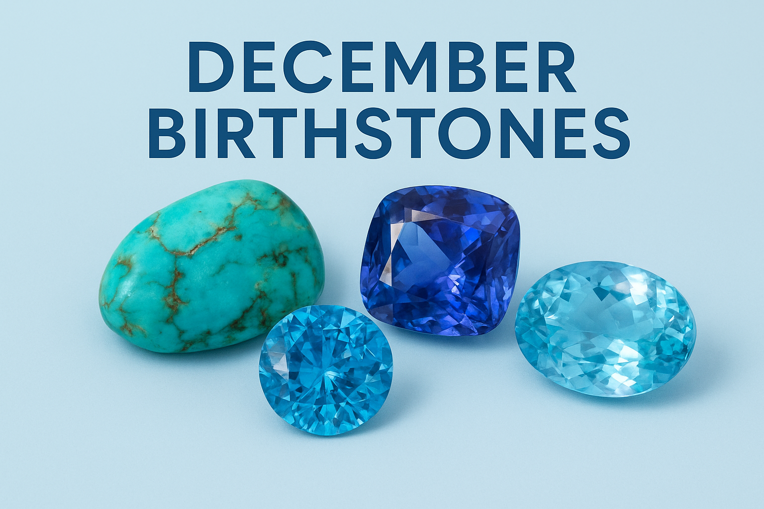December Birthstones – Turquoise, Tanzanite, Zircon & Topaz Guide