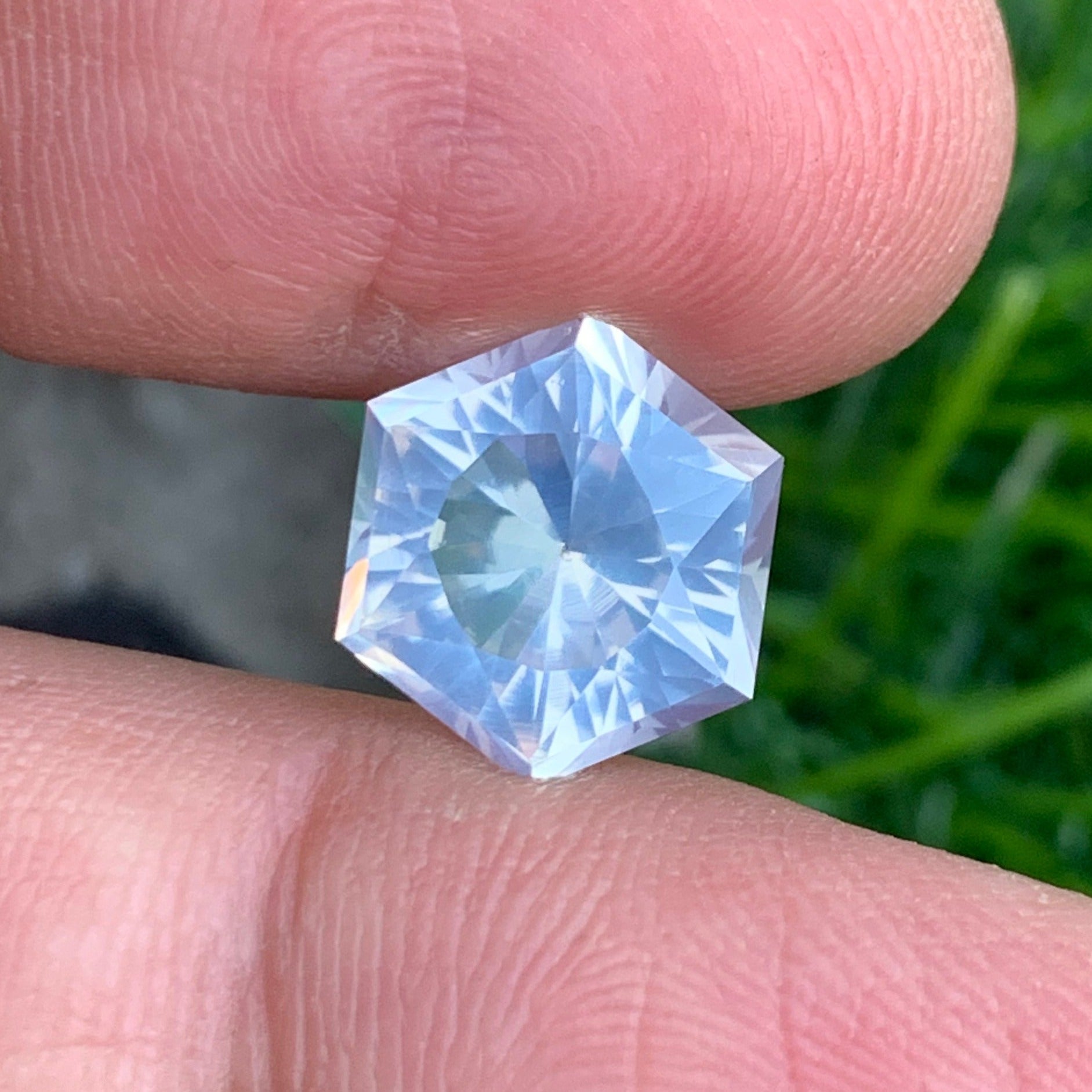 5.25 Cts Milky Quartz | Hexagonal Cut Gem | White Moonstone Look ...